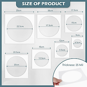 14 Pieces Large Stencil for Painting on Wood Plastic 5 Point Stencil Template Paint Stencils for Fabric Walls Arts Paper Home Decoration (Circle)