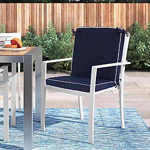 Blytieor Outdoor Patio Chair Cushions Set of 4, Water Resistant Square Seat Cushions with Ties, 20"x17" All Weather Seating Cushions for Outdoor Furniture