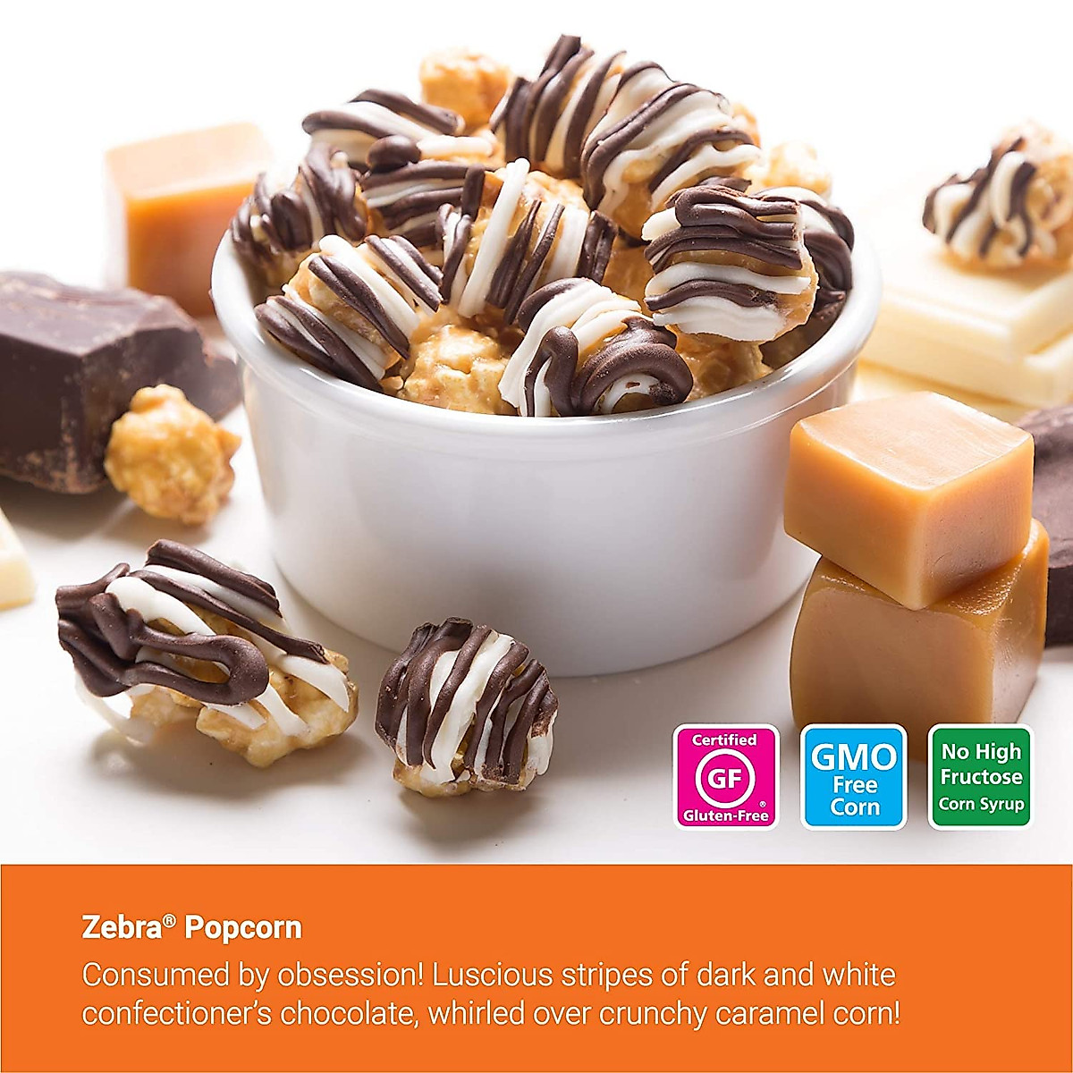 Popcornopolis Gourmet Popcorn – Premium Pack of 4 Popcorn Mini Cones & Exclusive Inspirational Sticker! Small Storage Space Friendly & Great Stocking Stuffers!