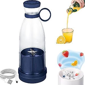 Cutify Portable Smoothie Blender, Cutify Personal Blender, Cutify Fresh Juice, Waterproof Personal Blender, 380ml Lightweight USB Cordless Portable Stainless Steel Kitchen Tools (Blue)
