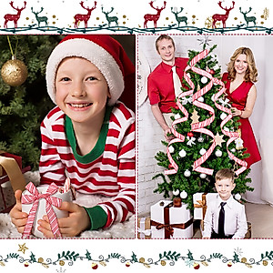 44 Yards Christmas Peppermint Strip Wired Candy Cane Ribbon - Red and White Stripe DIY Craft Ribbon for Christmas Tree Decor, Holiday DIY Garland, Present Wrapping, Wreaths, Bows - 2 Widths