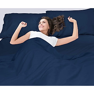 Full Size Sheets – 4 Piece Full Navy Blue Bed Sheet Set - Hotel Bed Sheets - Soft Microfiber Sheets - Easy Fit 8" to 14" Deep Pocket Fitted Sheets - 4 PC Sheets Full Sheets - Navy Dark Blue