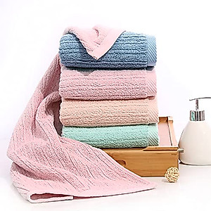 Pidada Hand Towels Set of 2 100% Cotton Absorbent Soft Towel for Bathroom 13.4 x 29.5 Inch (Blue)