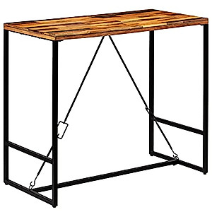 AJSEOYBS Dining Table Mid-Century Vintage Kitchen Table for Person for Dining Room Balcony Cafe Bar,Bar Table Solid Reclaimed Wood 47.2"x23.6"x41.7"