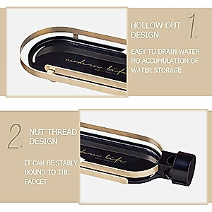 HPDEAR Faucet Sponge Holder with Towel Bar, Holder Sink Caddy Organizer for Kitchen, Hanging Faucet Drainer Rack for Bathroom  (Black)