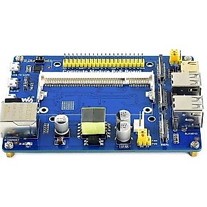 Compute Module IO Board with PoE Feature Development Board Composite Breakout Board for Developing with Raspberry Pi CM3 / CM3L / CM3+ / CM3+L,Onboard 10/100M Ethernet Port,USB Ports