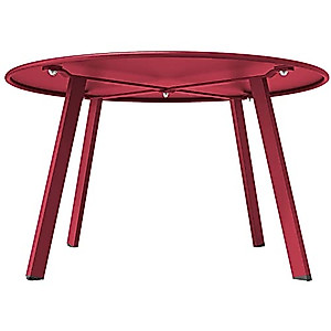 Grand patio Round Steel Patio Coffee Table, Weather Resistant Outdoor Large Side Table, (Red, 1PC)