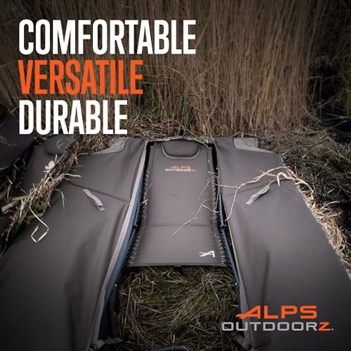 ALPS OutdoorZ Zero-Gravity Layout Blind - Advanced Hunting Blind in Realtree MAX-7, with Flared Fabric, Heavy-Duty Stakes, Padded Seat & Headrest, Gear Pockets, and Backpack Straps