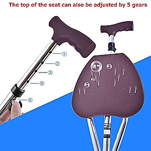 M-GYG Folding Canes with Seat Walking Stick Cane and Chair Combo Height Adjustment 350lbs Capacity