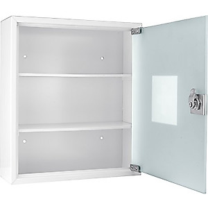 winbest Large Wall Mount Steel Medical Medicine Storage Cabinet with Glass Door