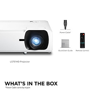 ViewSonic LS751HD 5000 Lumens 1080p Laser Projector w/ 1.6x Optical Zoom and H/V Keystone for Business and Education