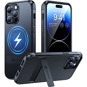 VICMARS for iPhone 14 Pro Max Phone Case Magsafe with Stand, Shockproof iPhone 14 Pro Max Case for Men Women Invisible Magnetic, Built-In Kickstand