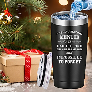 Mamihlap A Truly Amazing Mentor is Hard To Find Travel Mug Tumbler.Mentor Gifts.Thank you,Leaving Appreciation Retirement Gifts for Mentor Manager Boss Men Women.(20 oz Black)