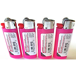 Bic Mini Hot Pink Lighters Lot of 4