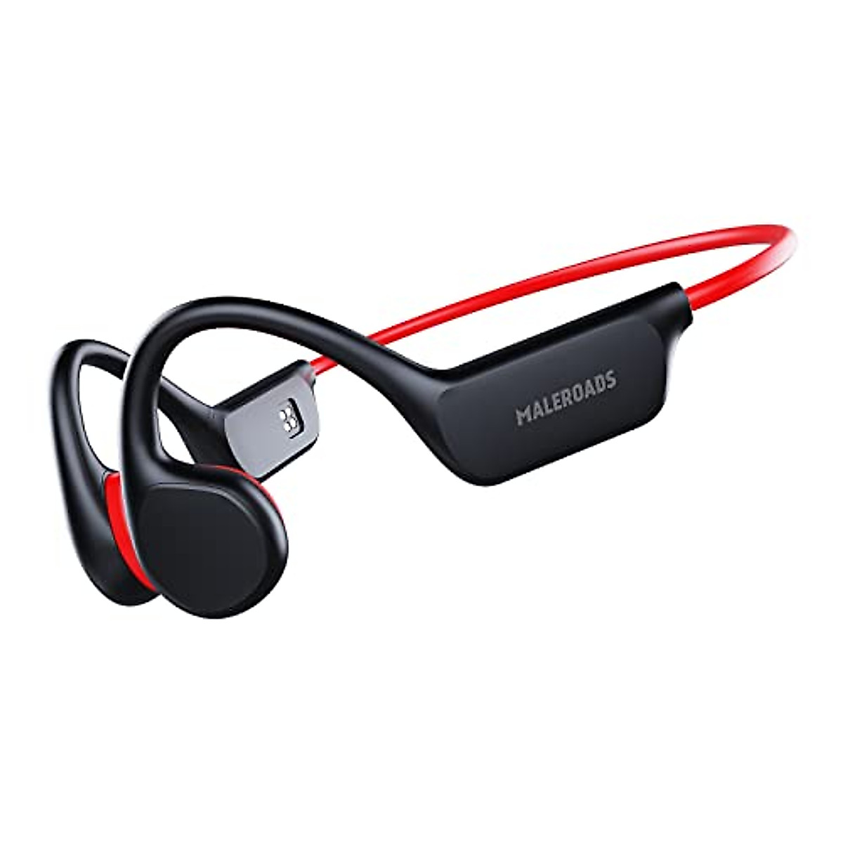 MALEROADS Swimming Headphones IPX8 Waterproof Bone Conduction Open-Ear Sports Headsets Wireless Bluetooth 5.3 with Mic, MP3 Play Built-in 32G Memory Earphones for Running, Cycling