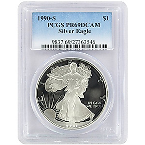 1990-S $1 American Silver Eagle PR69DCAM PCGS