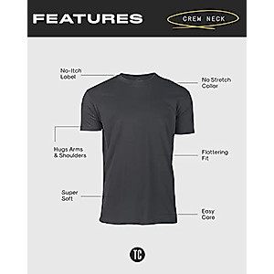 True Classic Tees Premium Fitted Men's T-Shirts - 4 Pack Crew Neck