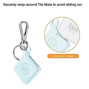 Fintie Silicone Case with Carabiner Keychain for Tile Mate (2020 & 2018), Anti-Scratch Lightweight Soft Protective Sleeve Skin Cover, Blue- Glow in The Dark