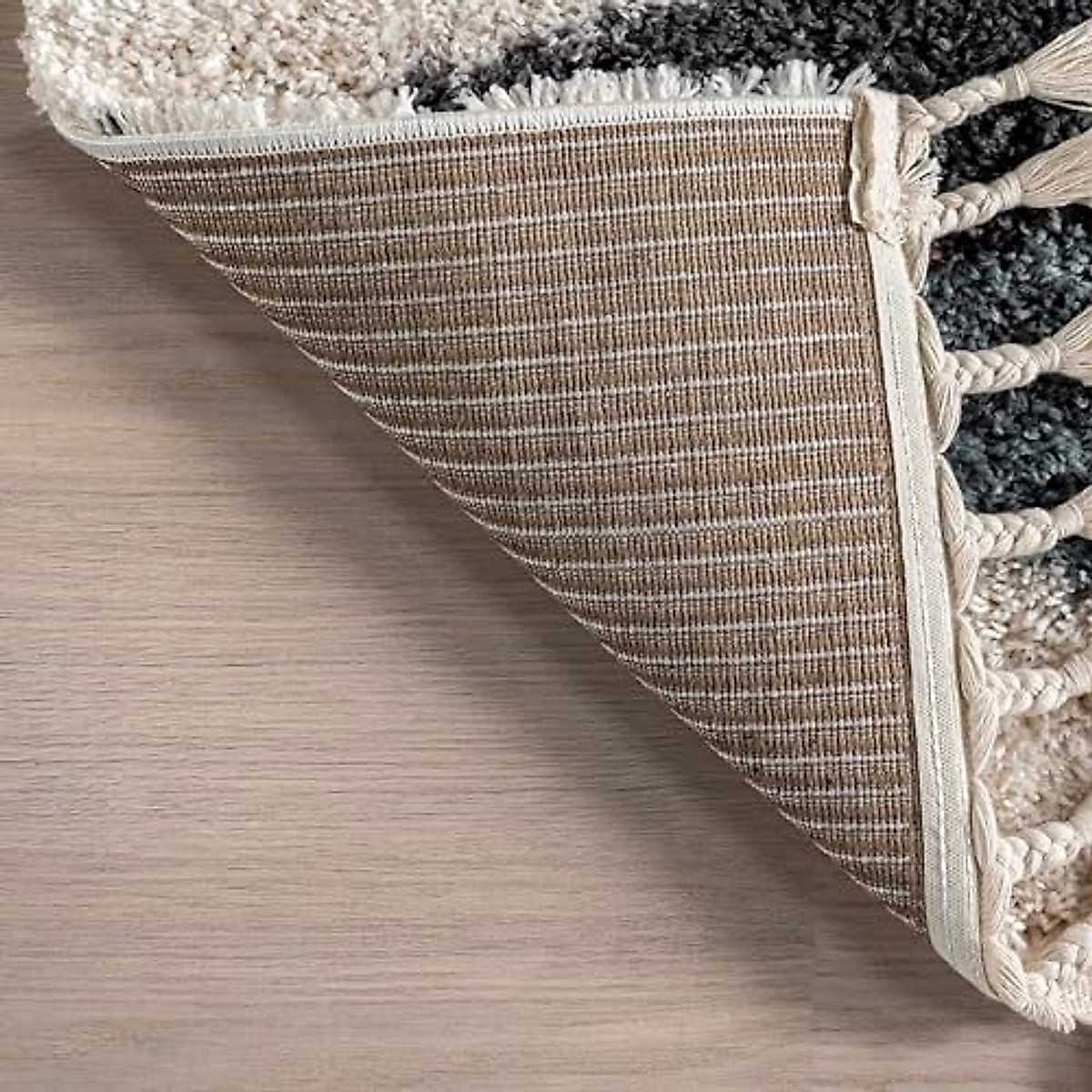 nuLOOM Kali Geometric 5x7 Shag Area Rug for Living Room Bedroom Dining Room Nursery Kitchen, Navy