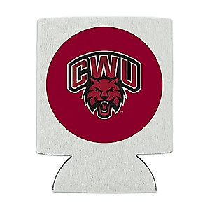 Central Washington University Primary Logo Can Cooler - Drink Sleeve Hugger Collapsible Insulator - Beverage Insulated Holder