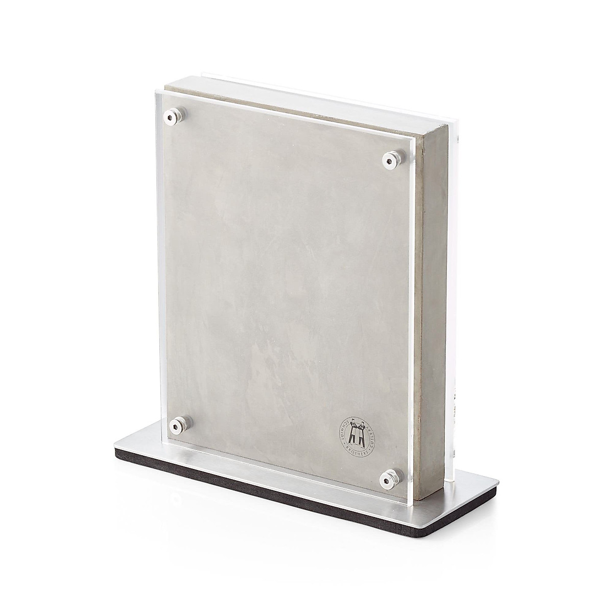 Schmidt Brothers - Concrete Magnetic Knife Block, Concrete Block and Acrylic Shield, Universal Cutlery Storage For 8-10 Knives