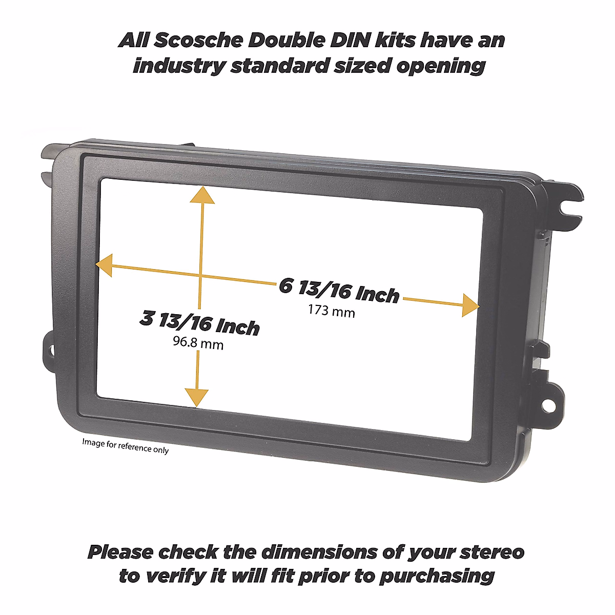 Scosche ST2430B Compatible with 2008-10 Smart Fortwo Passion/Pure ISO Double DIN & DIN+Pocket Dash Kit Black