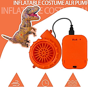 QLINLEAF Mini Blower Fan for Dinosaur Costume or Other Inflatable Game Clothing Suits, Orange