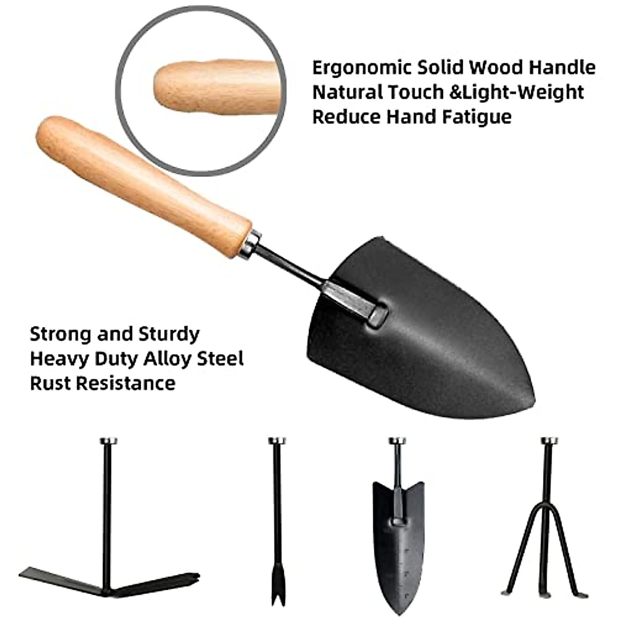 Garden Tool Set Heavy Duty Gardening Tools,13 Piece Alloy Steel Hand Tool Starter Kit with Garden Bag,Trowel, Hand Weeder, Cultivator, Outdoor Tool with Ergonomic Non-Slip Handle Gardening Gift Women