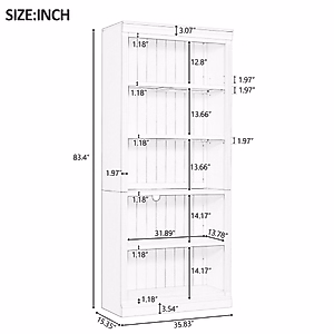 Modern 83" Tall Bookshelf Suite, 5 Tier Bookshelf with Adjustable Shelves, Storage Organizer for CDs/Books/Movies, Free Standing Wood Book Shelves Suite for Living Room Study Room Office, Black