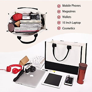 Lamyba 50th Birthday Gifts for Women Canvas Beach Tote Bag with Makeup Bag for Wife/Mom/Friends/Sister 50th Birthday Present, N°50 EST 1974