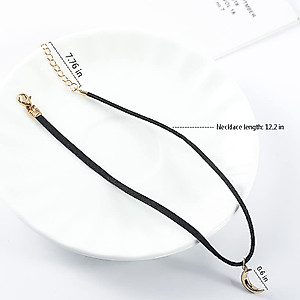 CanB Moon Choker Dainty Choker Velvet Black Choker Moon Necklace Fashion Choker Necklace for Women