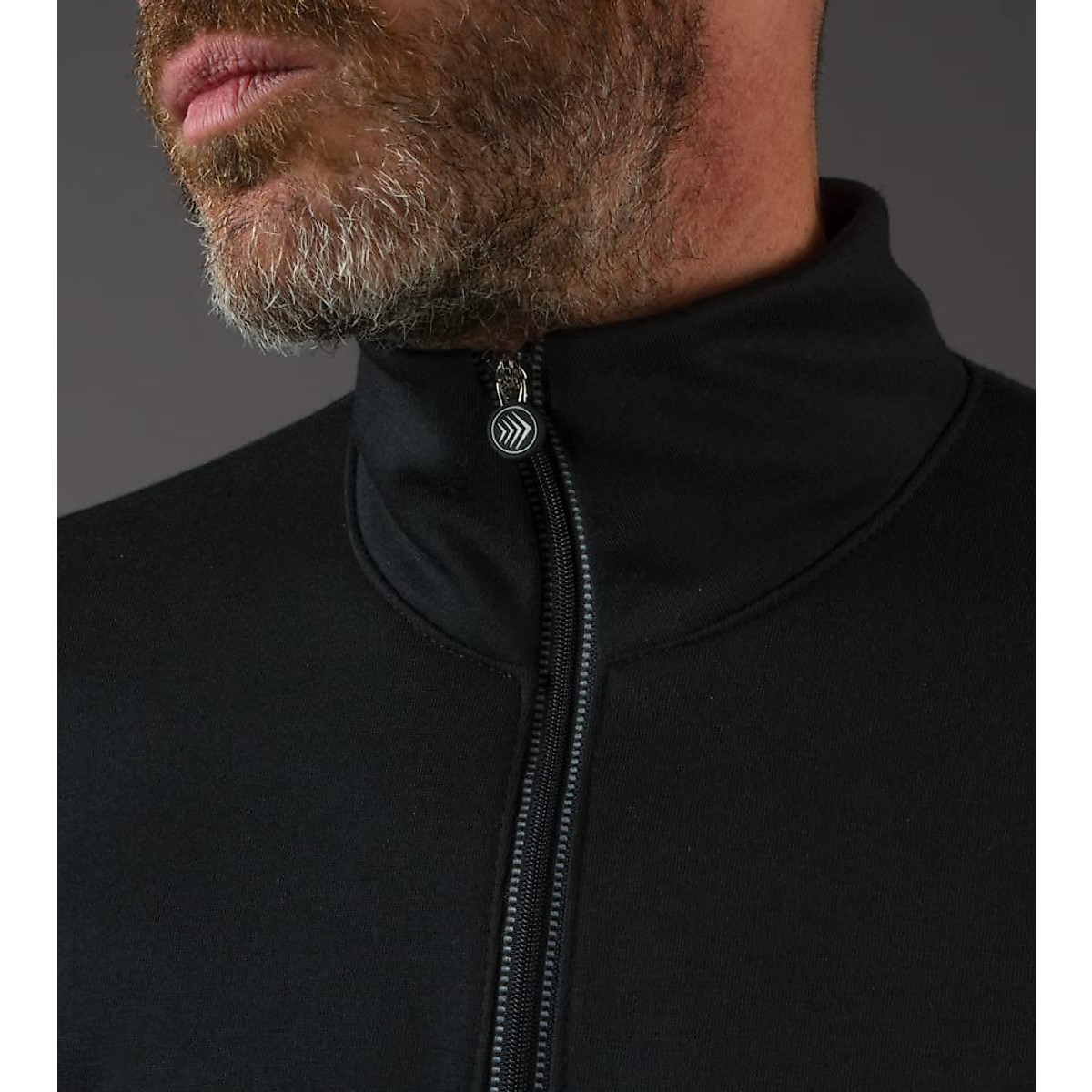 AERO|TECH|DESIGNS | Men's Long Sleeve Merino Wool Jersey | High Collar Performance Wool Blend Pullover | Medium | Black