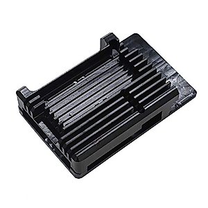 Treedix Metal Aluminium Alloy Armor Case Pi 4 Case, with Dual Cooling Fan Heatsink Compatible with Raspberry Pi 4 Model/Pi 4B (Black)