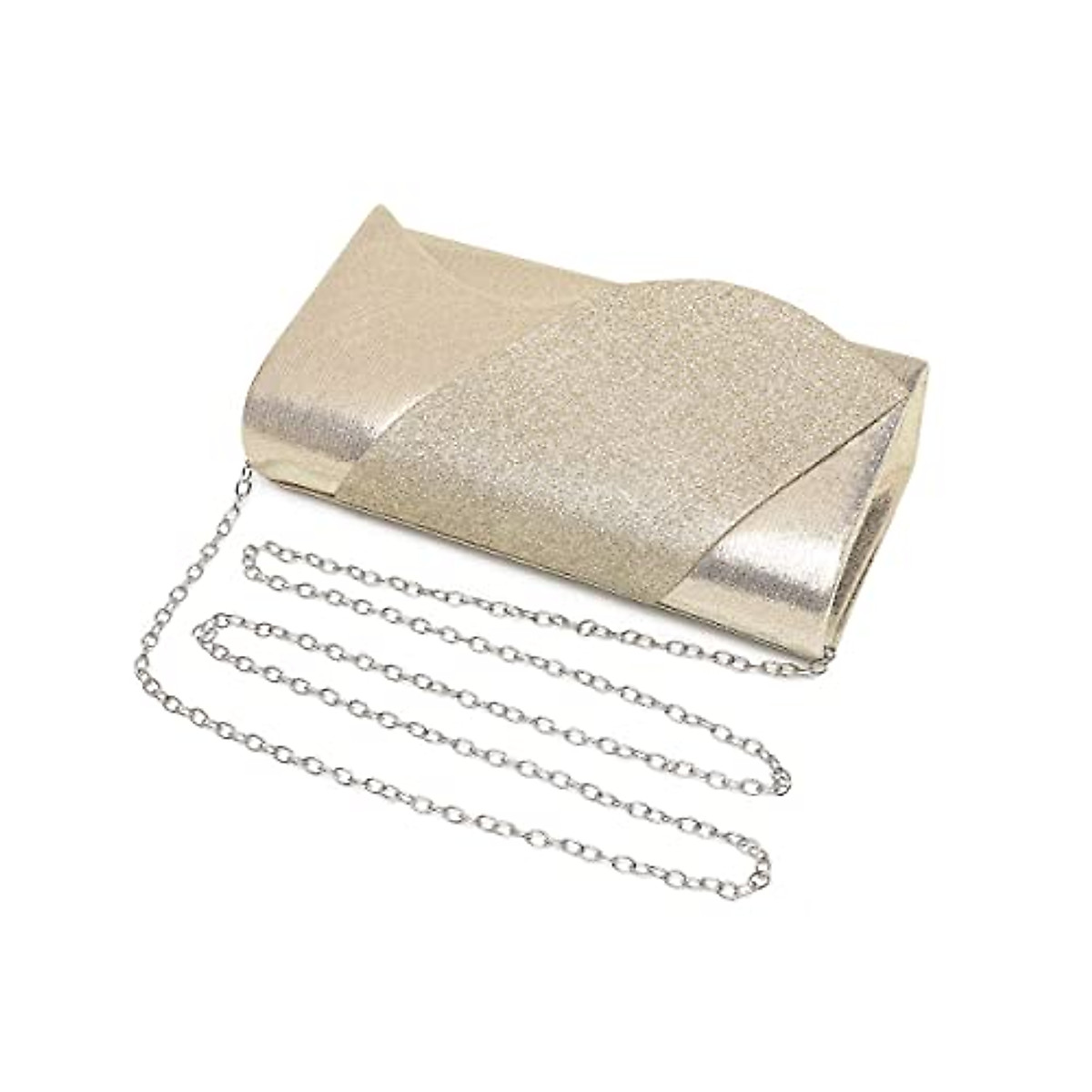 Dreubea Women's Glittering Envelope Purse Evening Shoulder Crossbody Wedding Bag Gold