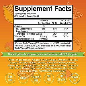 Kids Vitamin D3 Gummies & Vegan Vitamin C Gummies Bundle | Supplement for Bone Strength, Phosphorus and Calcium Absorption | Supports Immune Function & Overall Health for Adults & Kids
