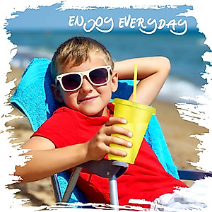 Cups with Straws and Lids Kids Tumbler with Straw Reusable Water Bottle Iced Coffee Travel Mug Cup Adults Plastic Cups for Parties Birthdays 16 oz (Bright Colors, 15 Pack)