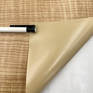 Yifely Light Yellow Wood Textured Furniture Paper Peel & Stick Shelf Liner Cabinet Door Sticker 17.7inch by 9.8 Feet