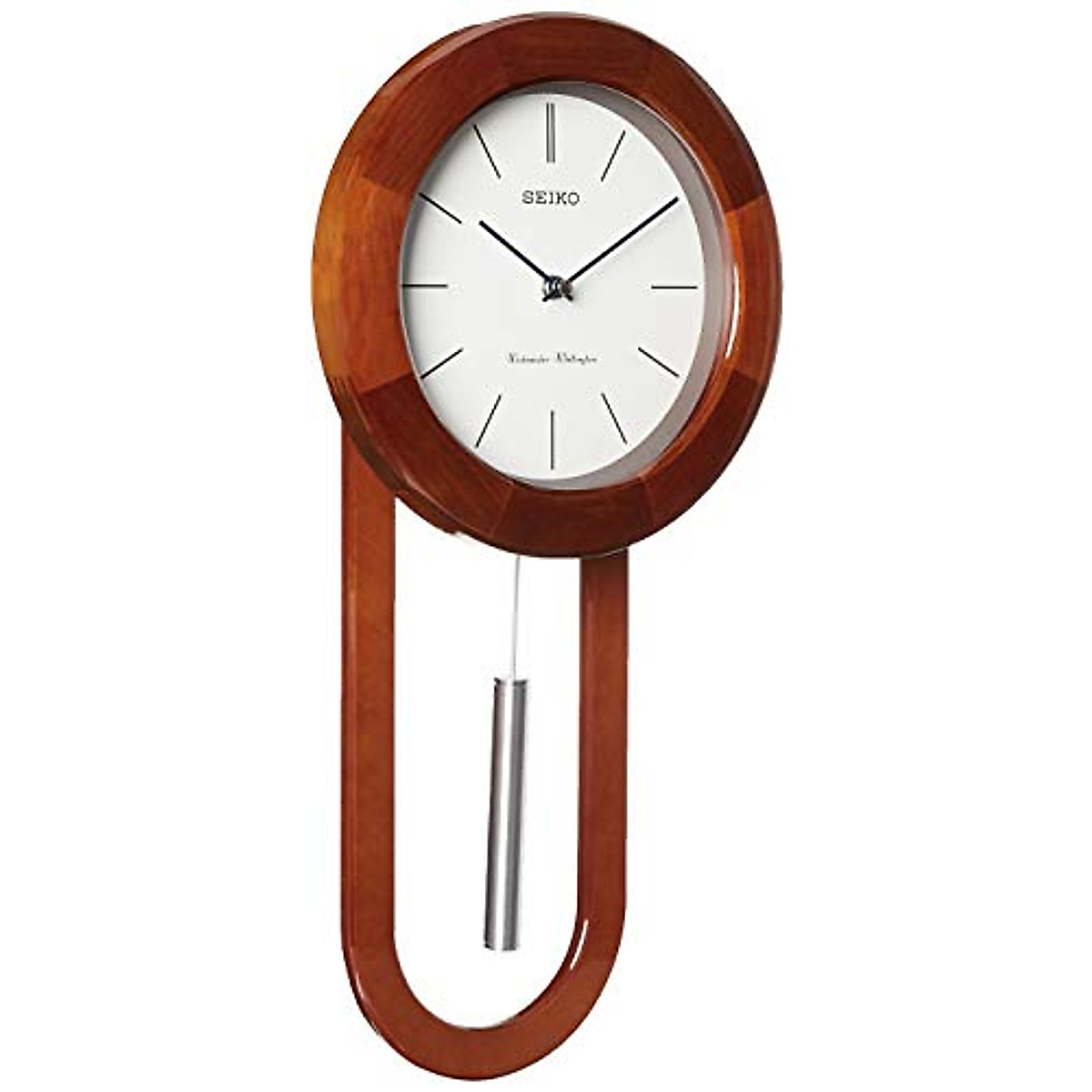 Seiko Circular & Sleek Wall Clock with Pendulum and Dual Chimes