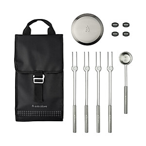 Solo Stove Mesa Accessory Pack | Incl. 4 Stainless Steel Mini Sticks + Stick Rests, Pellet Scoop, Mesa Lid, Carry Case, Accessories for Outdoor Fire Pit, 8.8 x 16 in, 2.5 lbs