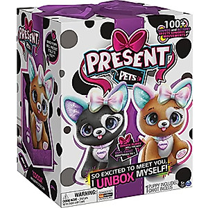 Present Pets, Glitter Puppy Interactive Surprise Plush Toy Pet with Over 100 Sounds & Actions (Style May Vary), Girls Gifts, Kids Toys for Girls
