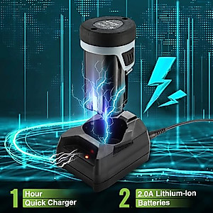 WORKPRO Cordless Electric Ratchet Wrench, 3/8" 12V 40 Ft-lbs Power Ratchet Wrench Kit with 9-Piece Socket Accessory Set, 2-Pack 2.0Ah Lithium-Ion Batteries…