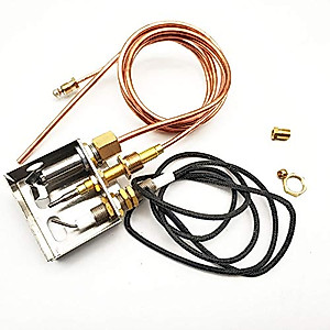 MENSI Propane Gas Fireplaces Fire Pits DIY Safety Replacement Part Pilot Burner Assembly for Propane Igniter Kit M8x1 Thermocoupler with OD 4mm Copper Tube Connection