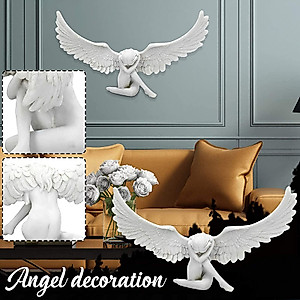 L-ELEGANT Angels Wings Garden Decor Statues,Angel Art Sculptures Ornaments for Bedroom Living Room,Redemption Angel Garden Figures Figurines Creative Angel Sculptures-Redemption Angel 18cm(7inch)