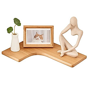 TREOAKWIS Corner Shelf Solid Oak Wood Floating Corner Shelf Wall Mount Floating Shelf Display Shelf for Small Plant, Speaker, Photo Frame,Storage for Bedroom Kitchen,Living Room,Office