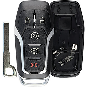 KeylessOption Keyless Entry Remote Smart Key Fob Shell Case for Ford Fusion Mustang Edge M3N-A2C31243800