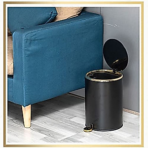 BONAD Bathroom Trash Can Trash Can with Lid Soft Close Removable Inner Wastebasket Stainless Steel Garbage Can for Bathroom Bedroom Office Wastebasket (Color : Gold)