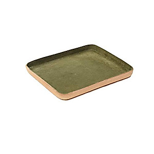 Molded Leather Valet Tray Large. Olive suede interior. Organizing accessories to store lifestyle Essentials. Home Decor