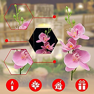 ARDUX (12 Pieces) Artificial Flowers for Floating Candles Mini Artificial Orchid Flower Vase Fillers for Wedding Dinning Table Party Home Bar Restaurant Decoration (Pink)