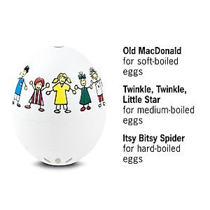 Kids BeepEgg – Egg Timer for Boiling Eggs – Musical Egg Cooker for Soft, Medium, Hard Boiled Eggs – Food Safe – Singing Floating Egg Timer – Egg Cooker for 3 Levels of Doneness - Brainstream