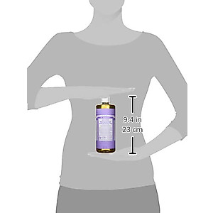 Dr. Bronner’s - Pure-Castile Liquid Soap (Lavender, 32 Ounce) - Made with Organic Oils, 18-in-1 Uses: Face, Body, Hair, Laundry, Pets and Dishes, Concentrated, Vegan, Non-GMO